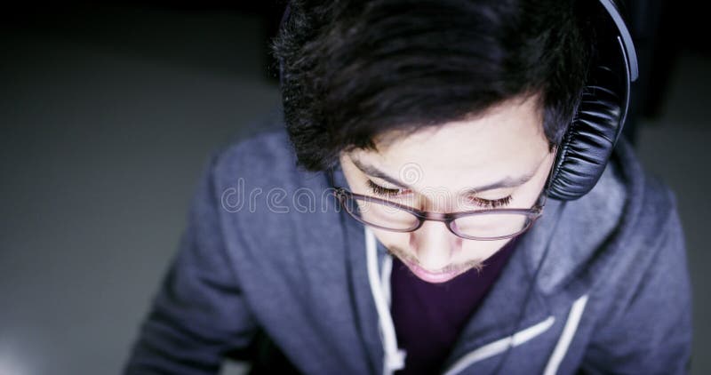 Computer Screen, Night and Man Typing, Gaming or Play Fantasy Challenge ...