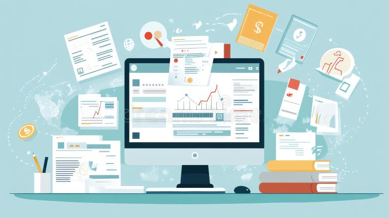 Global Business Analytics Dashboard Stock Illustration - Illustration ...