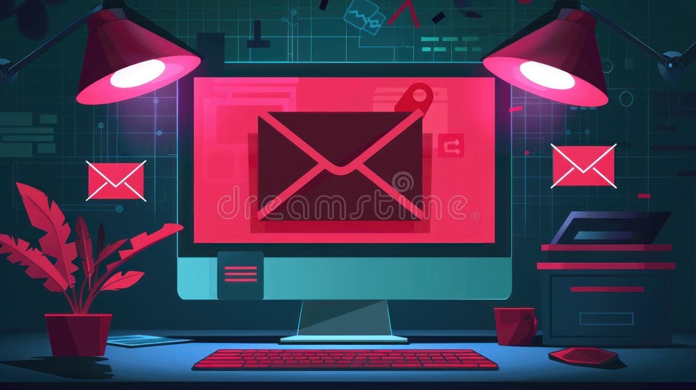A Computer Screen with a Phishing Email Warning, Highlighting the ...