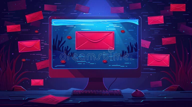 A Computer Screen with a Phishing Email Warning, Highlighting the ...