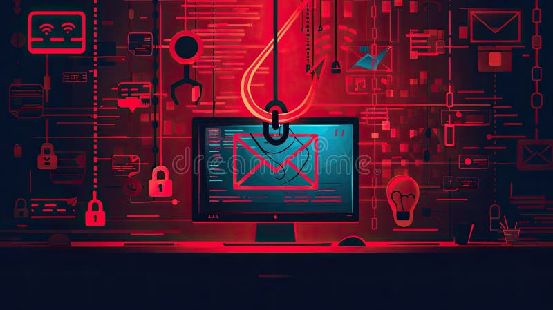 A Computer Screen with a Phishing Email Warning, Highlighting the ...