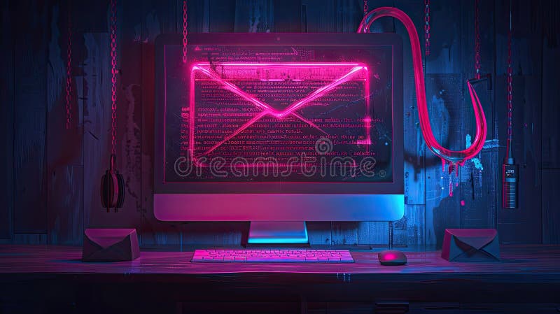 A Computer Screen with a Phishing Email Warning, Highlighting the ...