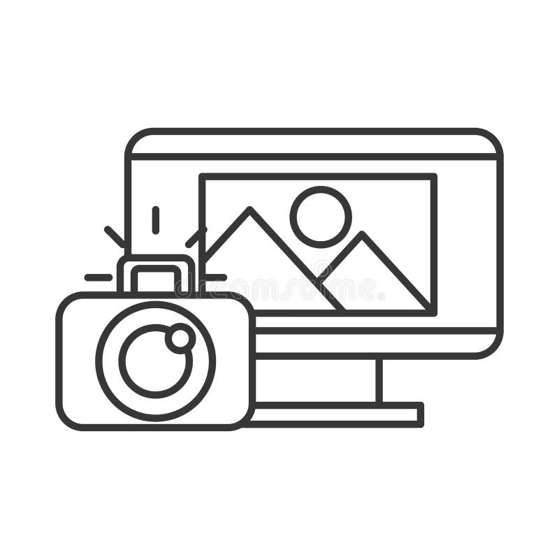 Computer Screen Photographic Camera Photo Stock Vector - Illustration ...