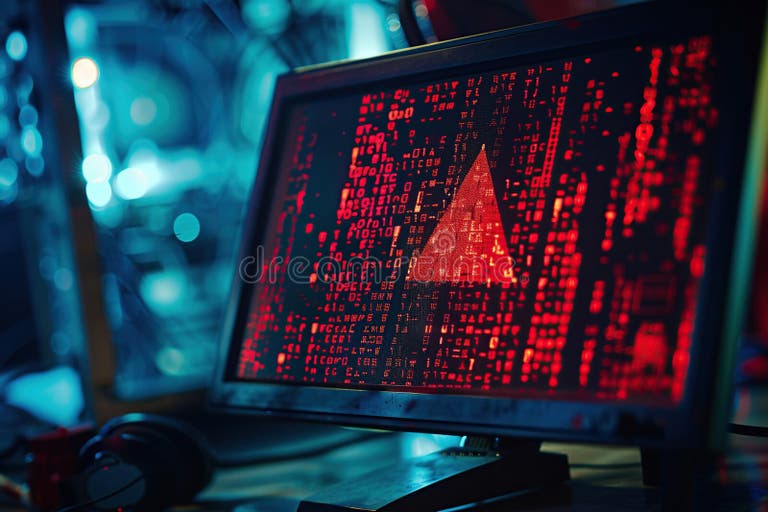 Computer Screen Pop Up Warning of a Virus or Hacker Attack. Generative ...