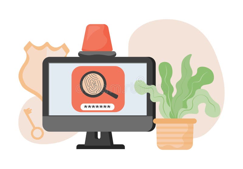 Computer Screen Protected by Two Factor Authentication, Password, and ...