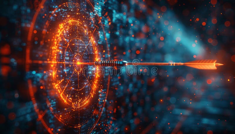 A Computer Screen with a Red Arrow Pointing To the Center by AI ...