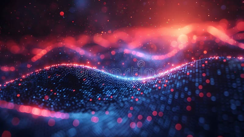 A Computer Screen with a Red and Blue Background with a Bunch of ...