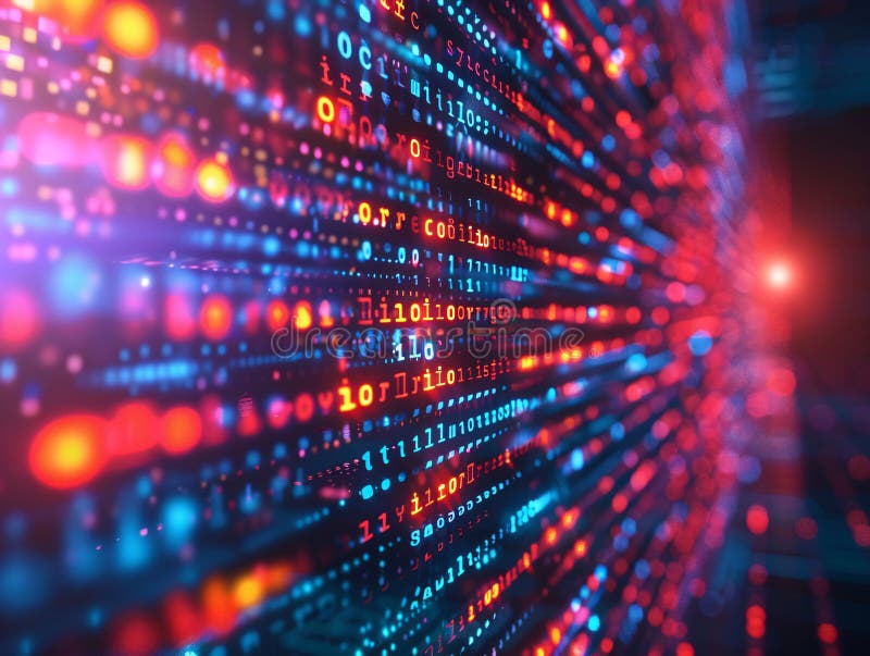 A Computer Screen with a Red and Blue Background and a Row of Numbers ...