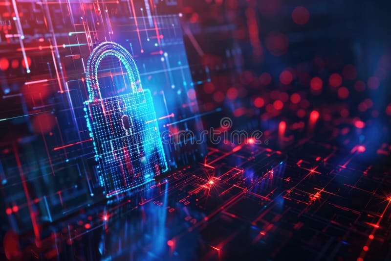 Computer Screen with a Secure Padlock, Suitable for Cybersecurity ...
