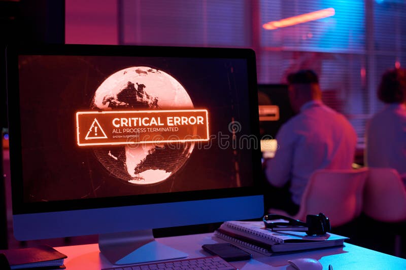 Computer Screen Showing Critical Error Stock Photo - Image of screen ...