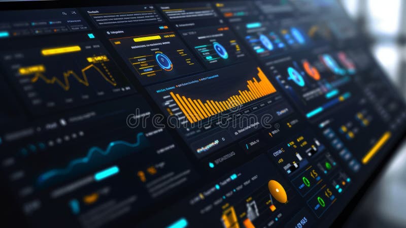 Computer Screen Displaying Large Amount of Data Stock Photo - Image of data, graphs: 320233020