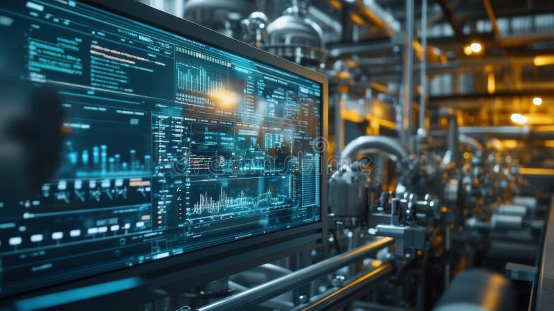 Computer Screen Showing Industrial Manufacturing Automation Software in ...