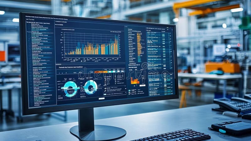 Computer Screen Showing Industrial Software Interface in a Modern ...