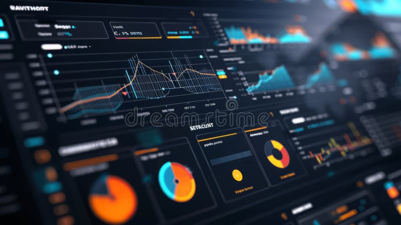 Computer Screen Displaying Various Graphs Analysis Stock Image - Image ...