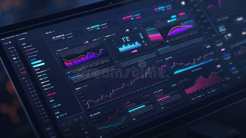 Computer Screen Displaying Data, Close Up Stock Photo - Image of finance, numbers: 320054620