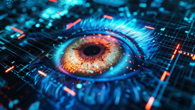 A Computer Screen Showing a Persons Iris Being Scanned by a Biometric ...