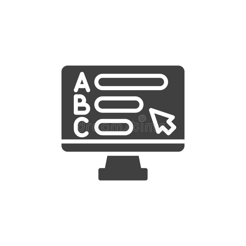 A Computer Screen Showing Progress Bar and Grade Vector Icon Stock ...