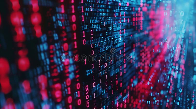 Computer Screen Showing Red and Blue Numbers Stock Illustration ...