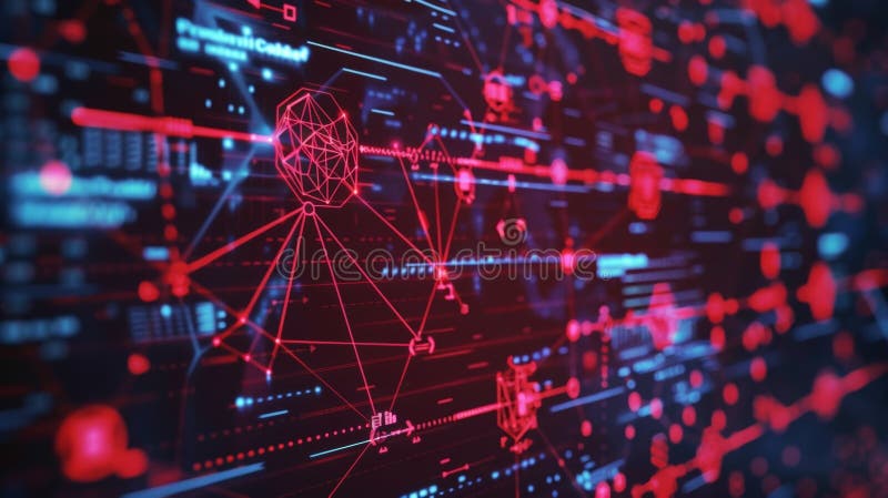 A Computer Screen Showing a Simulated Network with Different Nodes and ...