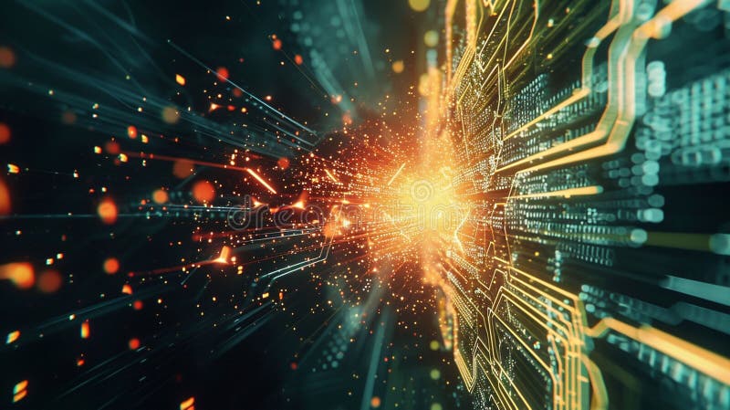 Computer Screen Emitting Bright Light Stock Illustration - Illustration ...