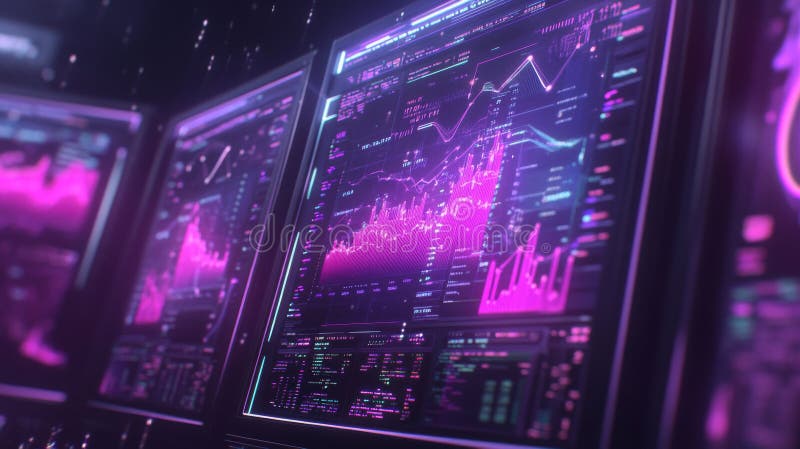 A Computer Screen Shows An Abstract Network Monitoring Dashboard Featuring Real Time Data