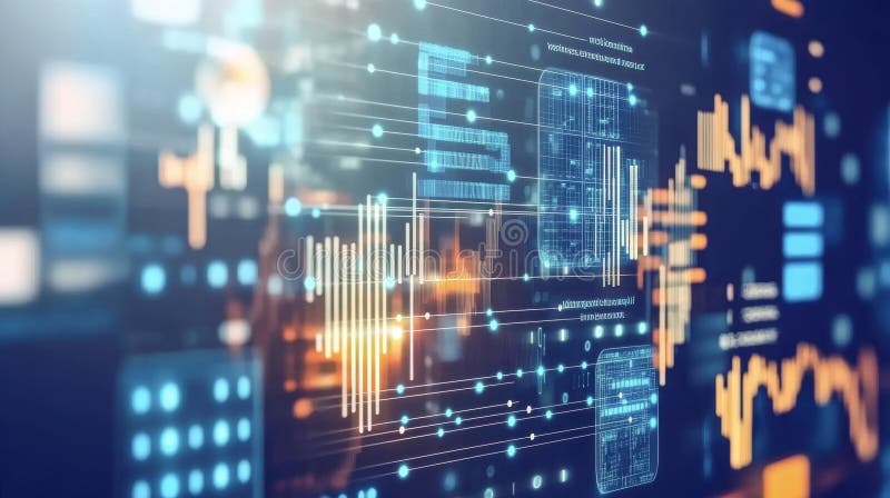 A Computer Screen Shows a Complex Network of Lines and Dots Stock ...