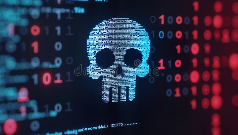 Computer Screen Shows Digital Warning about Illegal Downloads, Pirated ...