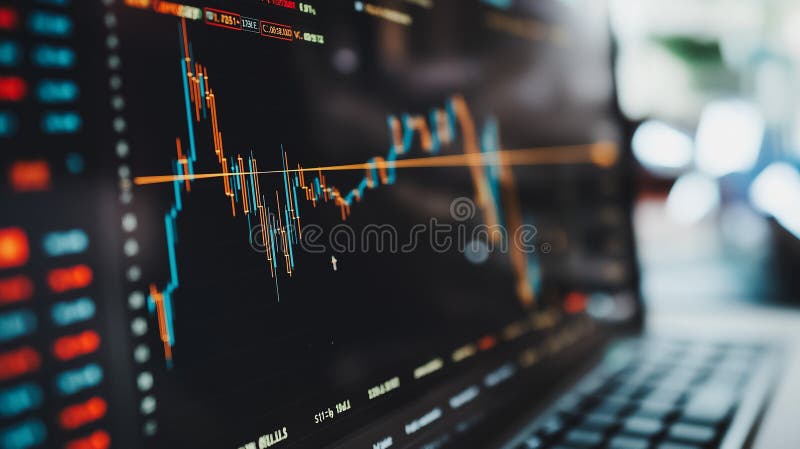 A Computer Screen Shows a Graph with a Red Line and a Blue Line. the ...