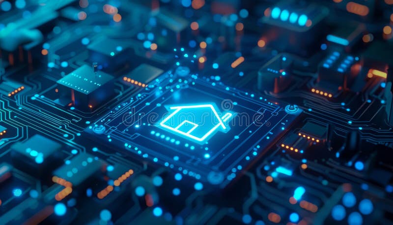 Computer Screen Shows House Blue Icon Stock Photos - Free & Royalty ...