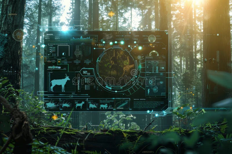 A Computer Screen Shows a Map of the World with Various Animals on it ...