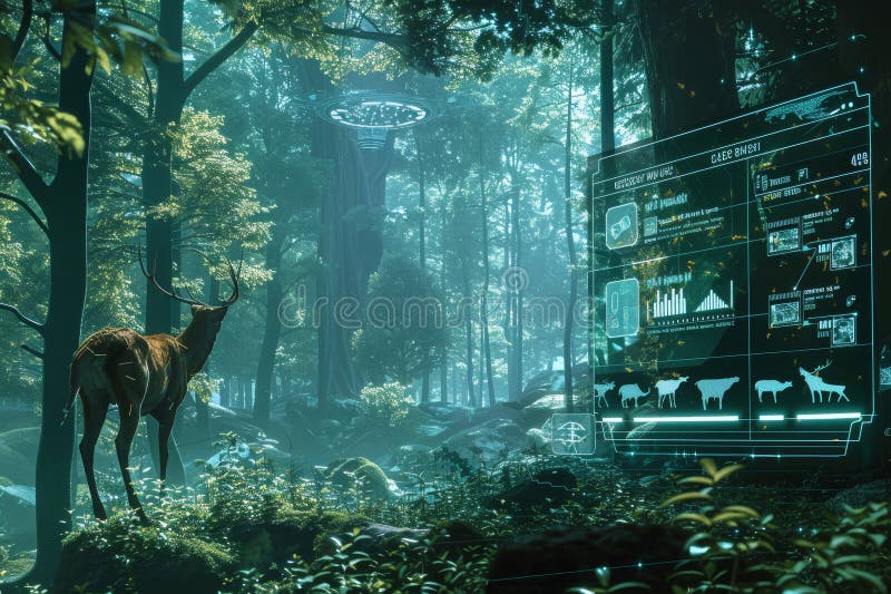 A Computer Screen Shows a Map of the World with Various Animals on it ...