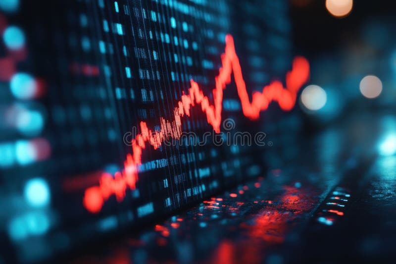 Computer Screen Shows Red Line Graph Stock Photos - Free & Royalty-Free ...