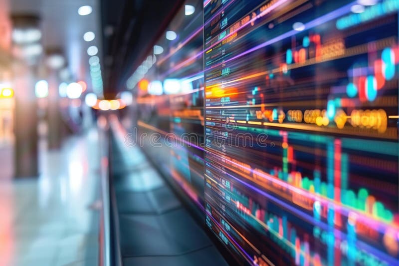 A Computer Screen Shows a Series of Numbers and Graphs Stock ...