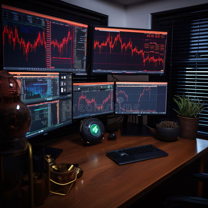 Computer Screen with Stock Market or Forex Trading Graph. Stock Market ...