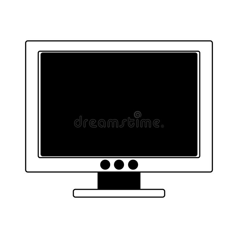Computer Screen Technology in Black and White Stock Vector ...