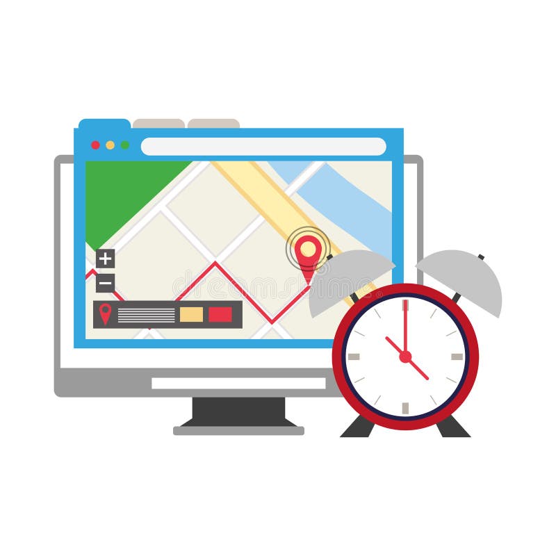 Computer Screen Technology Hardware Cartoon Stock Vector - Illustration ...