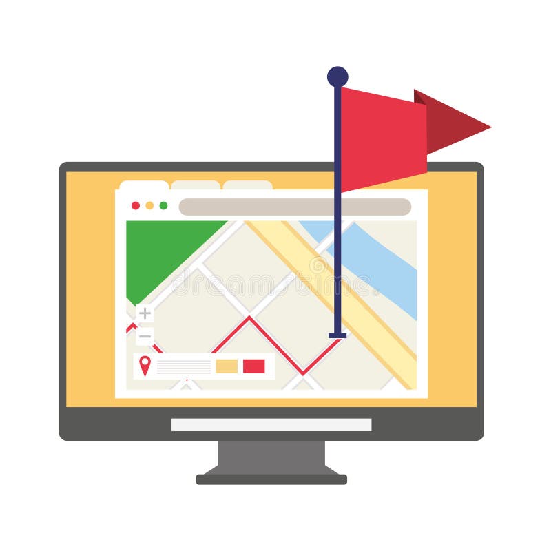 Computer Screen Technology Hardware Cartoon Stock Vector - Illustration ...