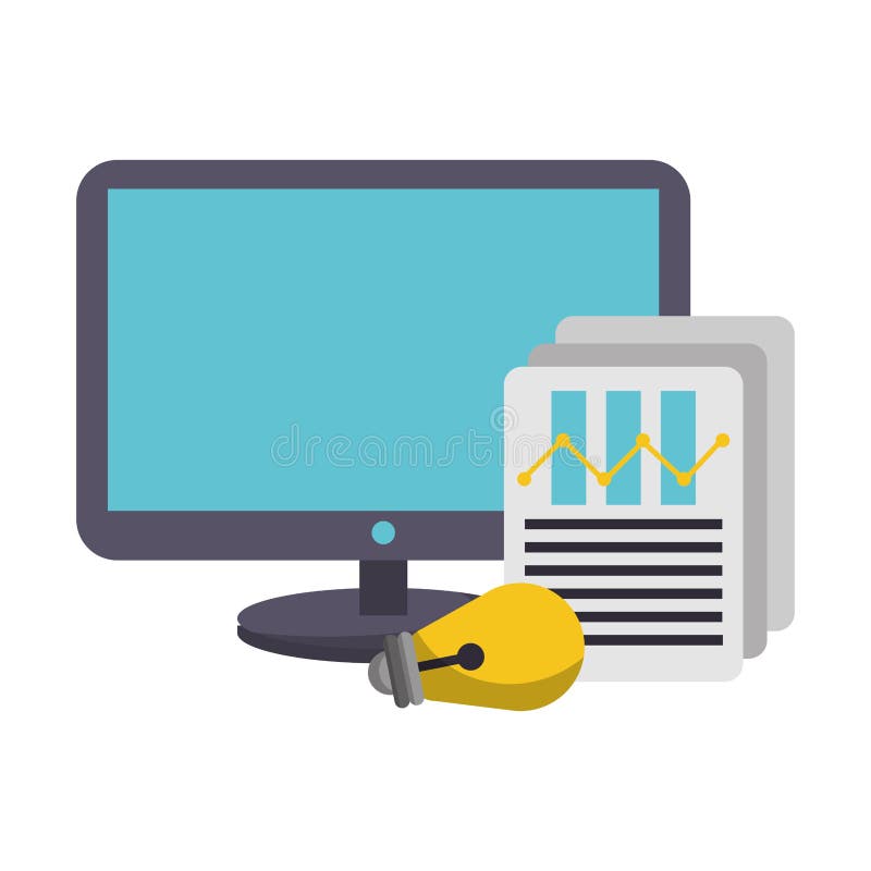 Computer Screen Technology Hardware Cartoon Stock Vector - Illustration ...