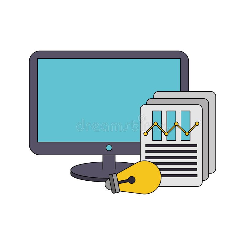 Computer Screen Technology Hardware Cartoon Stock Vector - Illustration ...