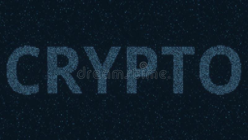 CRYPTO Text Made with Many Symbols on Computer Screen, 3d Rendering ...
