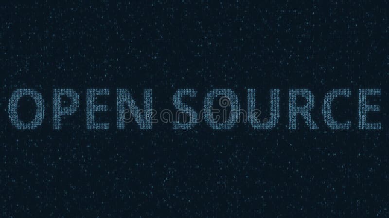 Open Source Text Consisting Of Many Symbols On Computer Monitor 3d Rendering Stock Illustration