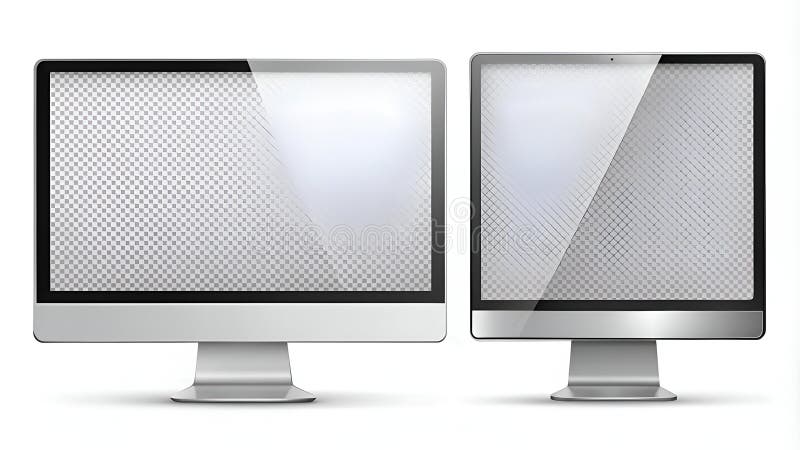 Computer Screen Transparancy View Left and Front Isolated White ...