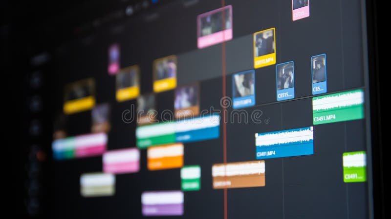 Computer Screen Using a Video Editing Program Stock Photo - Image of ...