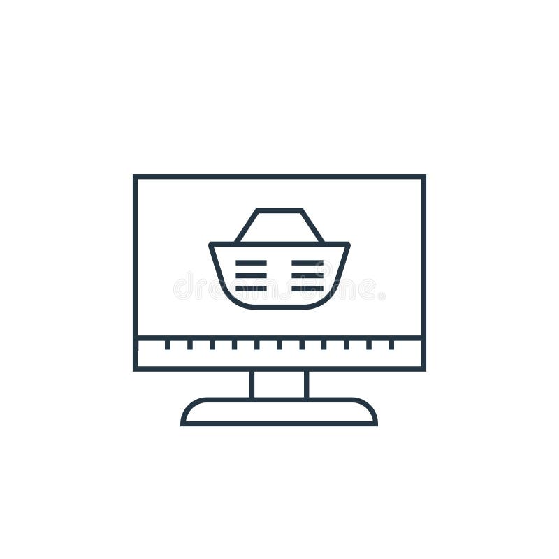 Hd Screen Vector Icon Isolated on White Background. Outline, Thin Line ...