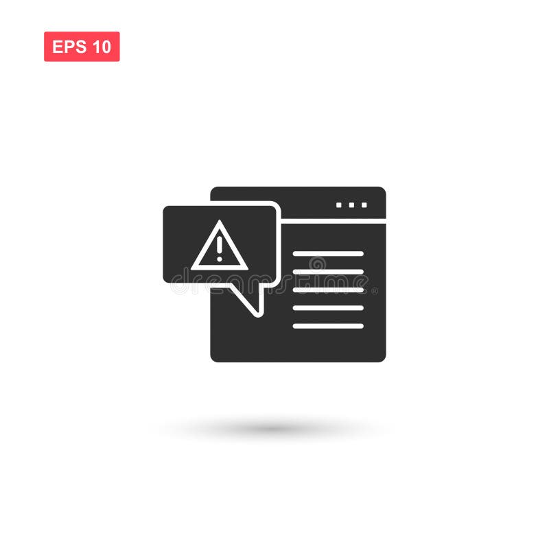 Computer Screen with Warning Alert Virus Isolated 4 Stock Vector ...