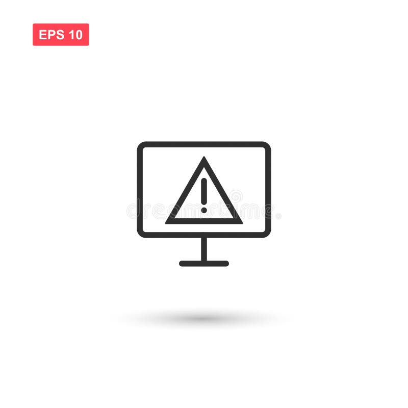 Computer Screen with Warning Alert Virus Isolated Stock Vector ...