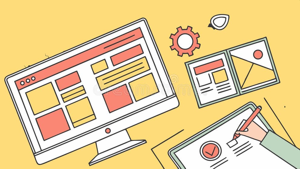 Computer Screen with Web Design, Digital Interface and Design Process ...