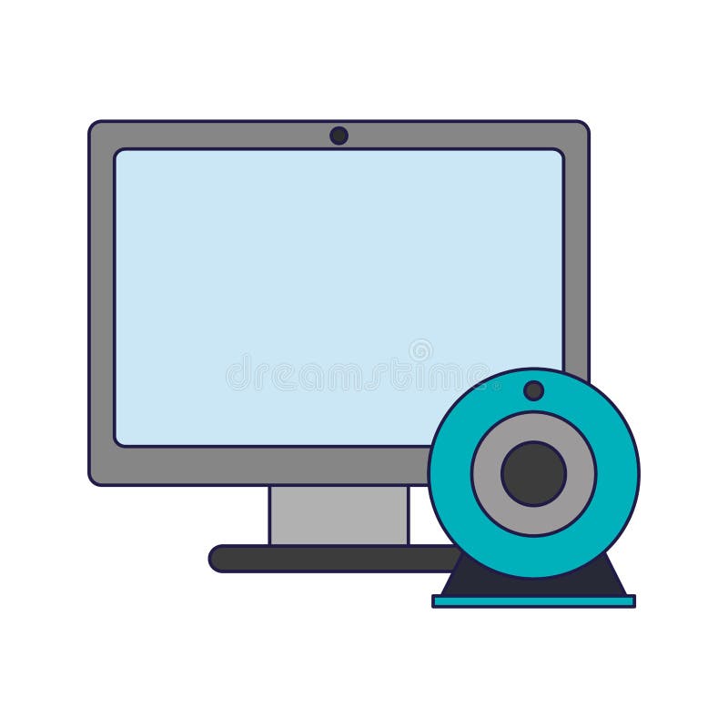 Computer Screen and Webcam Symbol Stock Vector - Illustration of symbol ...