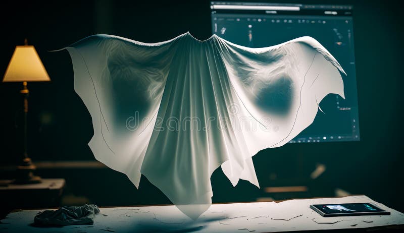 Computer Screen with White Cloth Draped Over it. Generative AI Stock ...