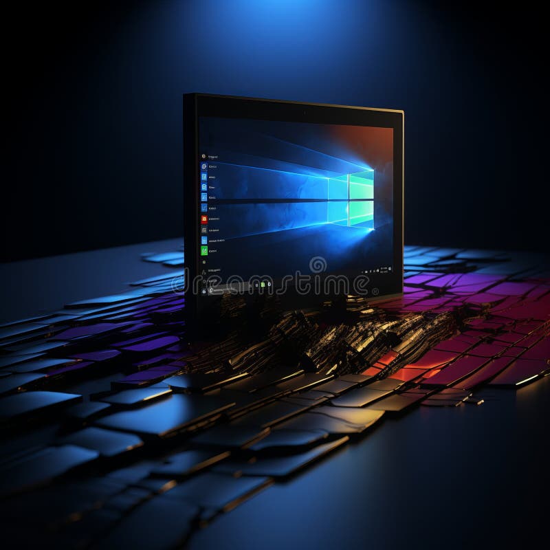 A Computer Screen with Windows 10 on it Stock Illustration ...